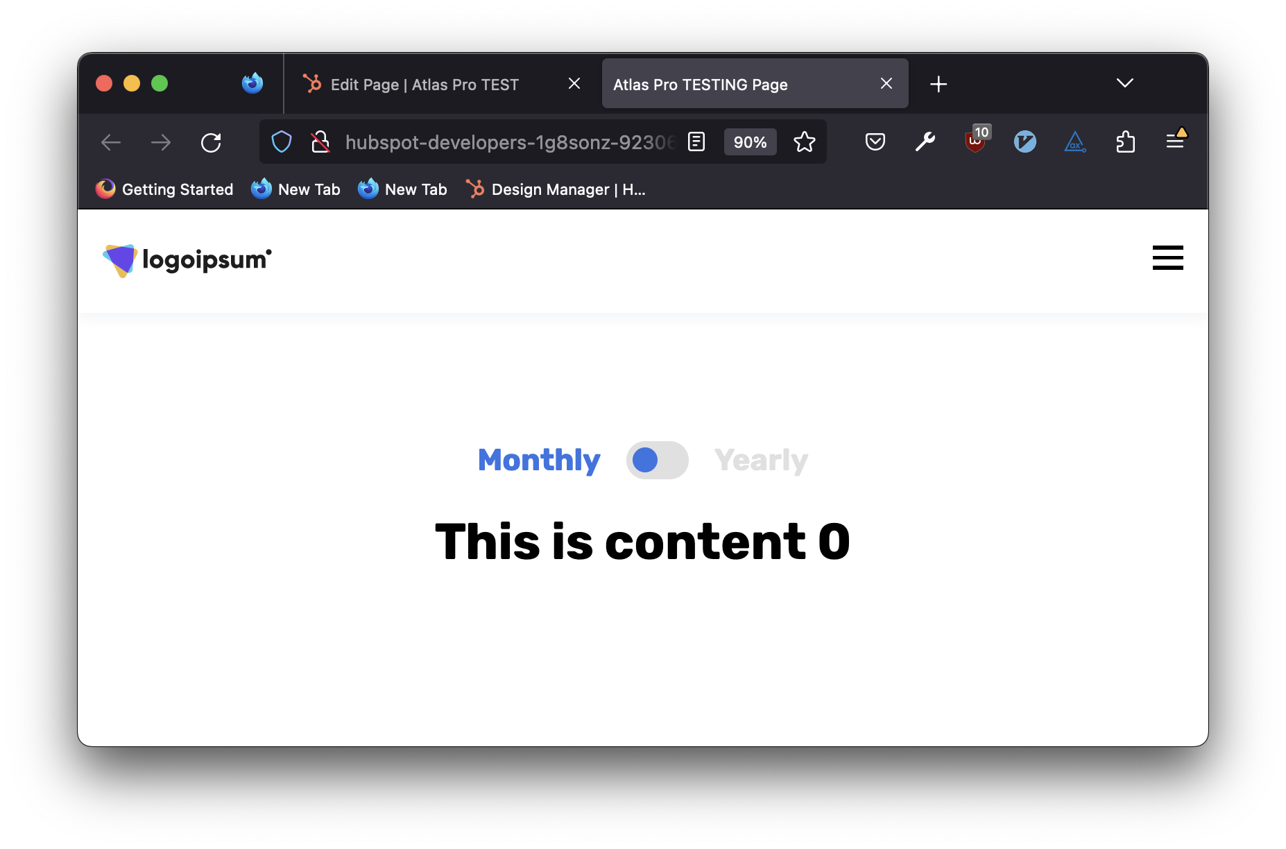 How to use the content toggle to change between different content structures?